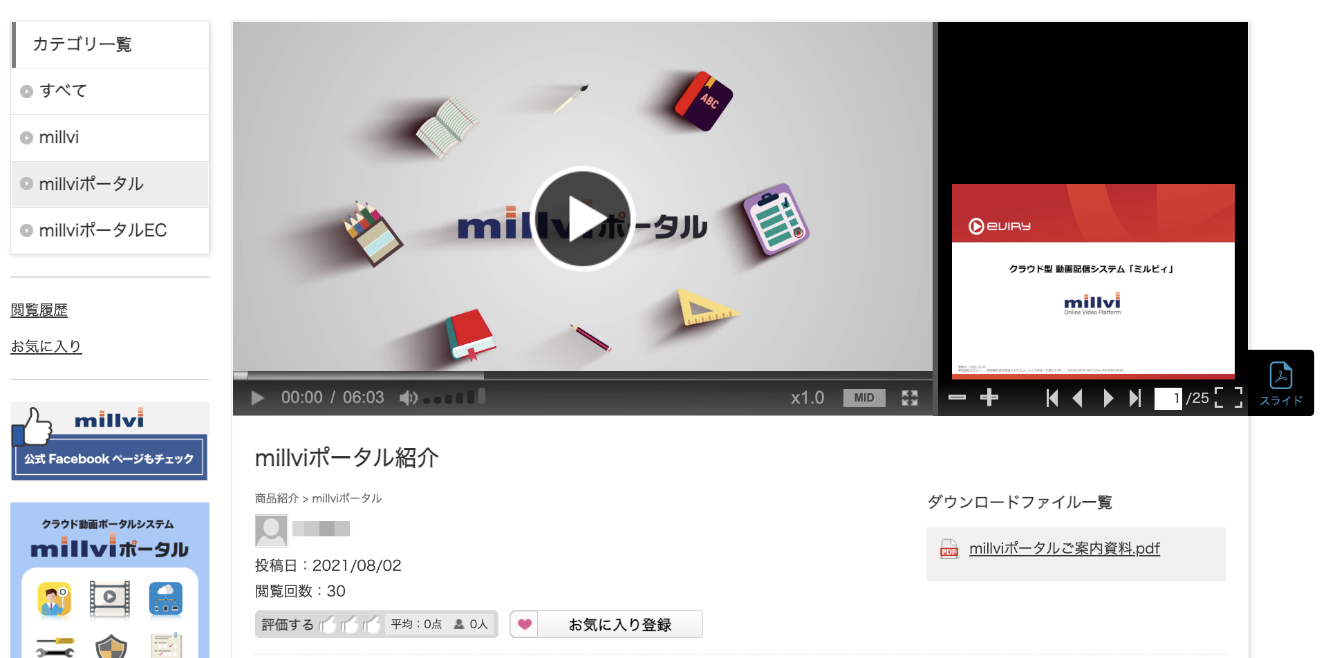 コンテンツ登録/差し替え – millviポータル